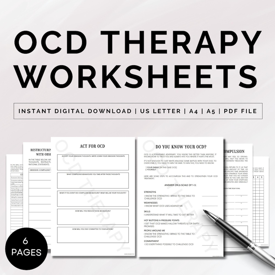 OCD Therapy Worksheets, ERP Self-help Strategies, Exposure Therapy ...