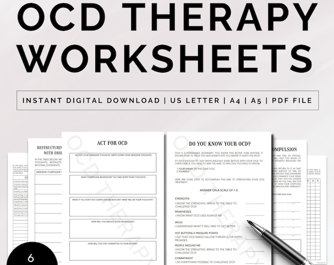 Printable OCD & ERP Journal | ERP Worksheets | Obsessive Compulsive ...