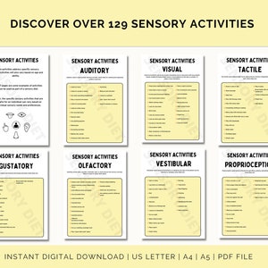 Sensory Diet Planner for Autism, ADHD, Sensory Processing Disorder ...