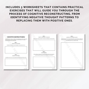 Cognitive Restructuring Worksheets, CBT Worksheets, Cognitive ...