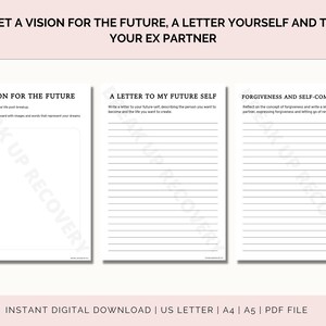 Breakup Processing Journal for Self Care, Breakdown Worksheets, Breakup ...
