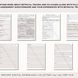 Betrayal Trauma Workbook Printable, Trauma Healing Journal, Therapy ...
