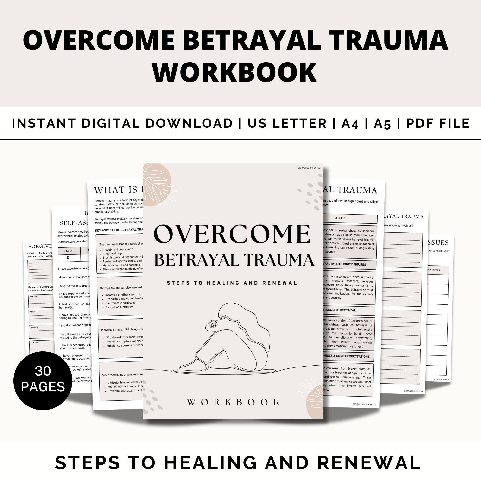 Betrayal Trauma Workbook Printable, Trauma Healing Journal, Therapy ...