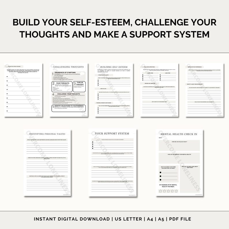 Overcome Loneliness Workbook Printable, Dealing With Loneliness, People ... Overcome Loneliness Workbook Printable, Dealing With Loneliness, People ...
