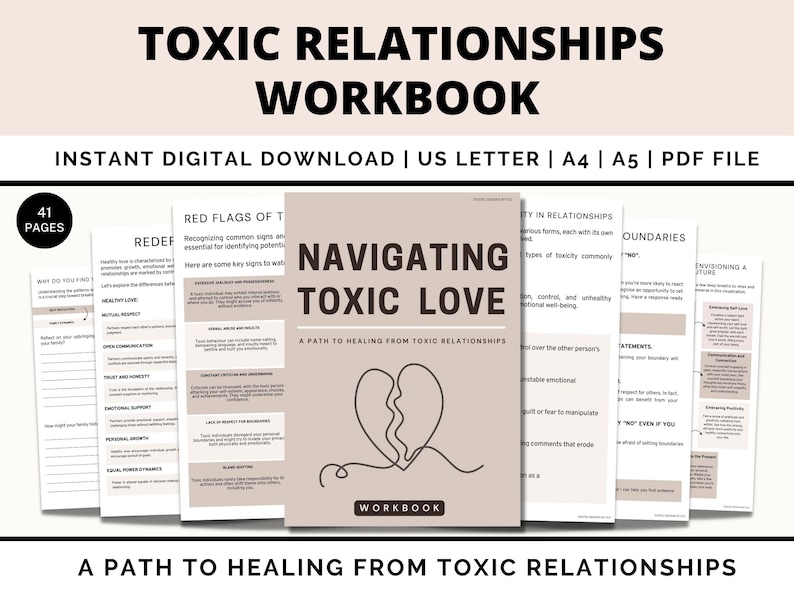 Toxic Relationship Workbook, Breakdown Worksheets, Relationship Therapy ...