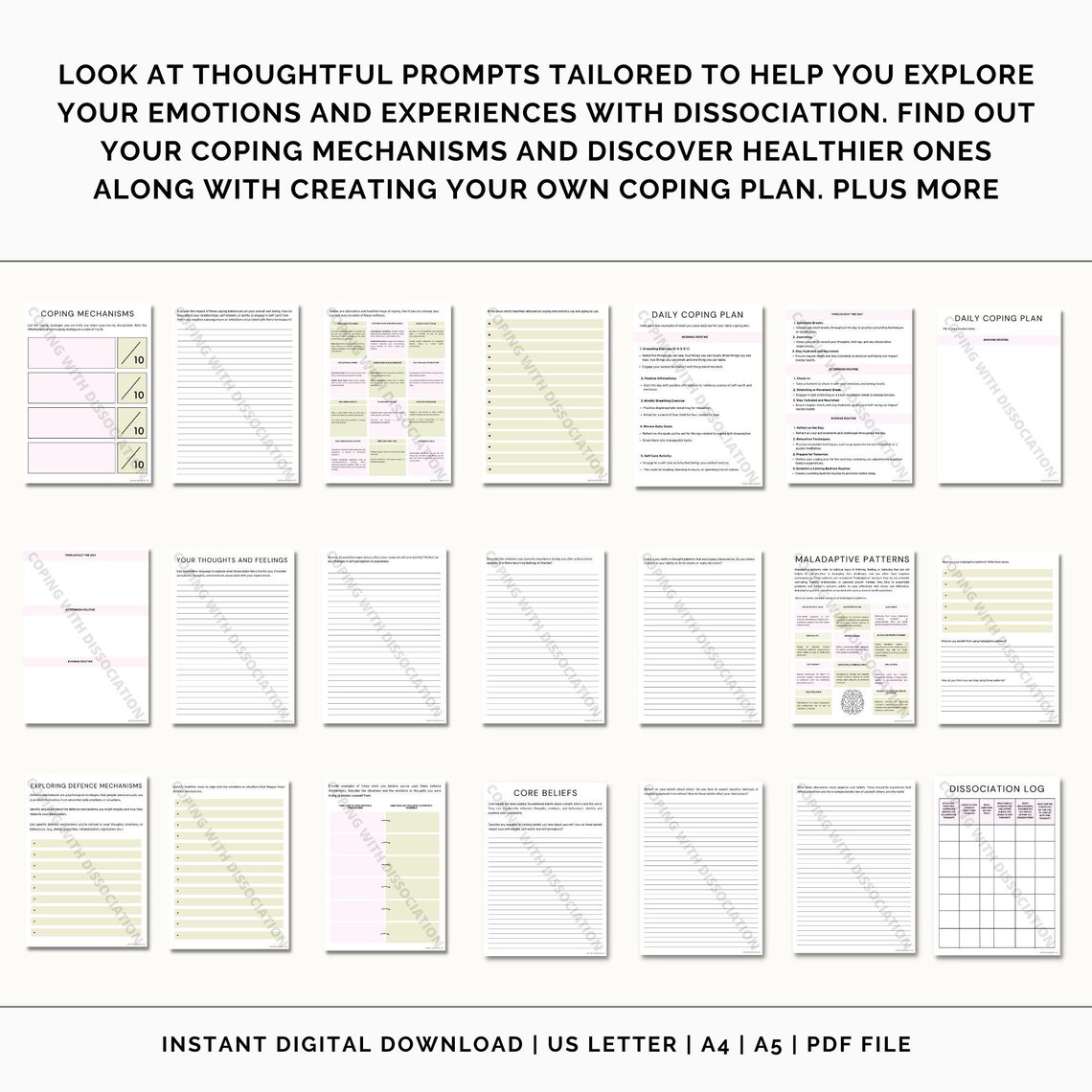 Printable Dissociation Journal, Dissociative Disorders, Trauma Therapy ...