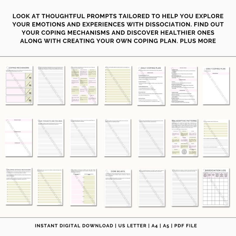 Printable Dissociation Journal, Dissociative Disorders, Trauma Therapy ...