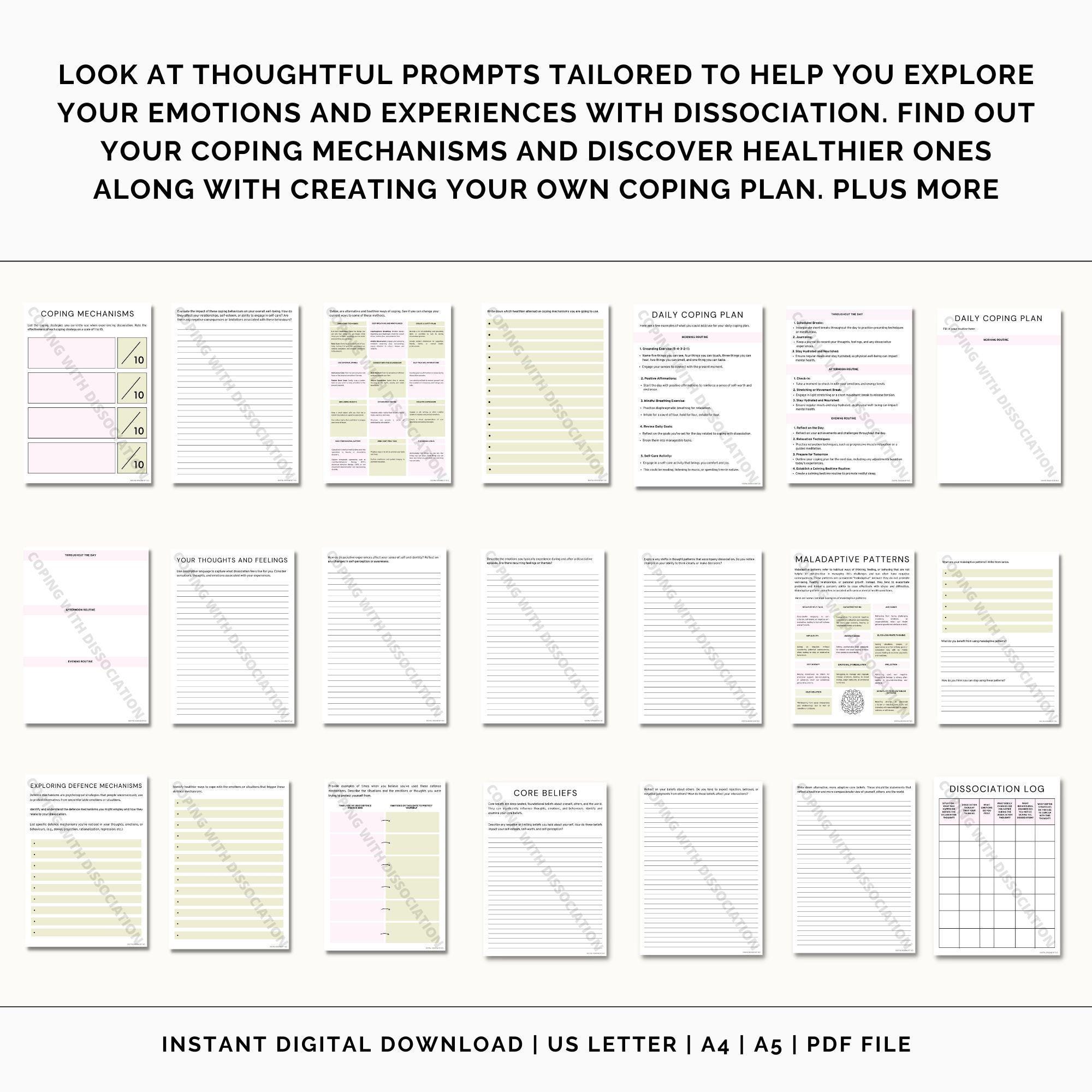 Printable Dissociation Journal, Dissociative Disorders, Trauma Therapy ...