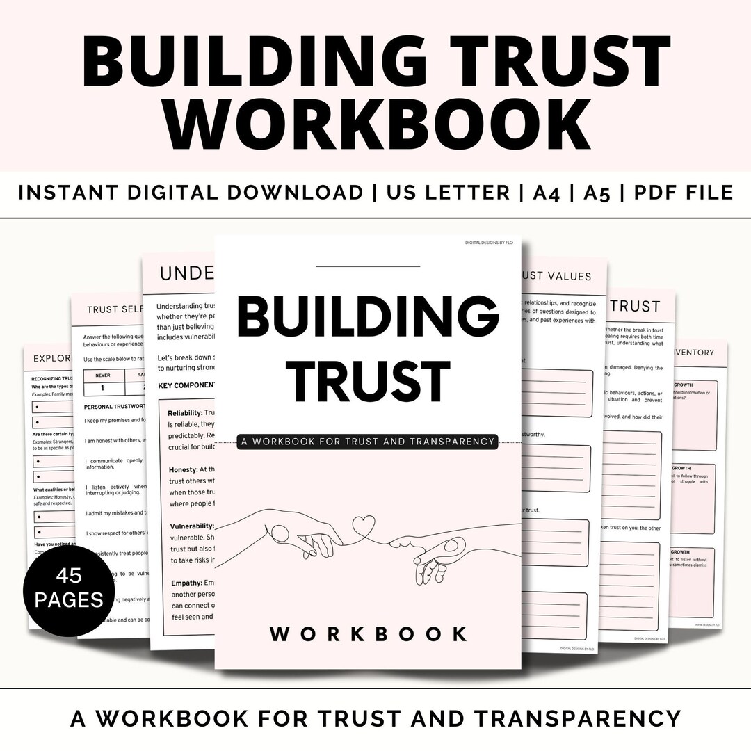 Building Trust Workbook, Relationship & Personal Growth Journal, Self ...