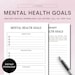 Mental Health Goal Setting, Goal Setting Worksheet, Goal Planner, Goal ...
