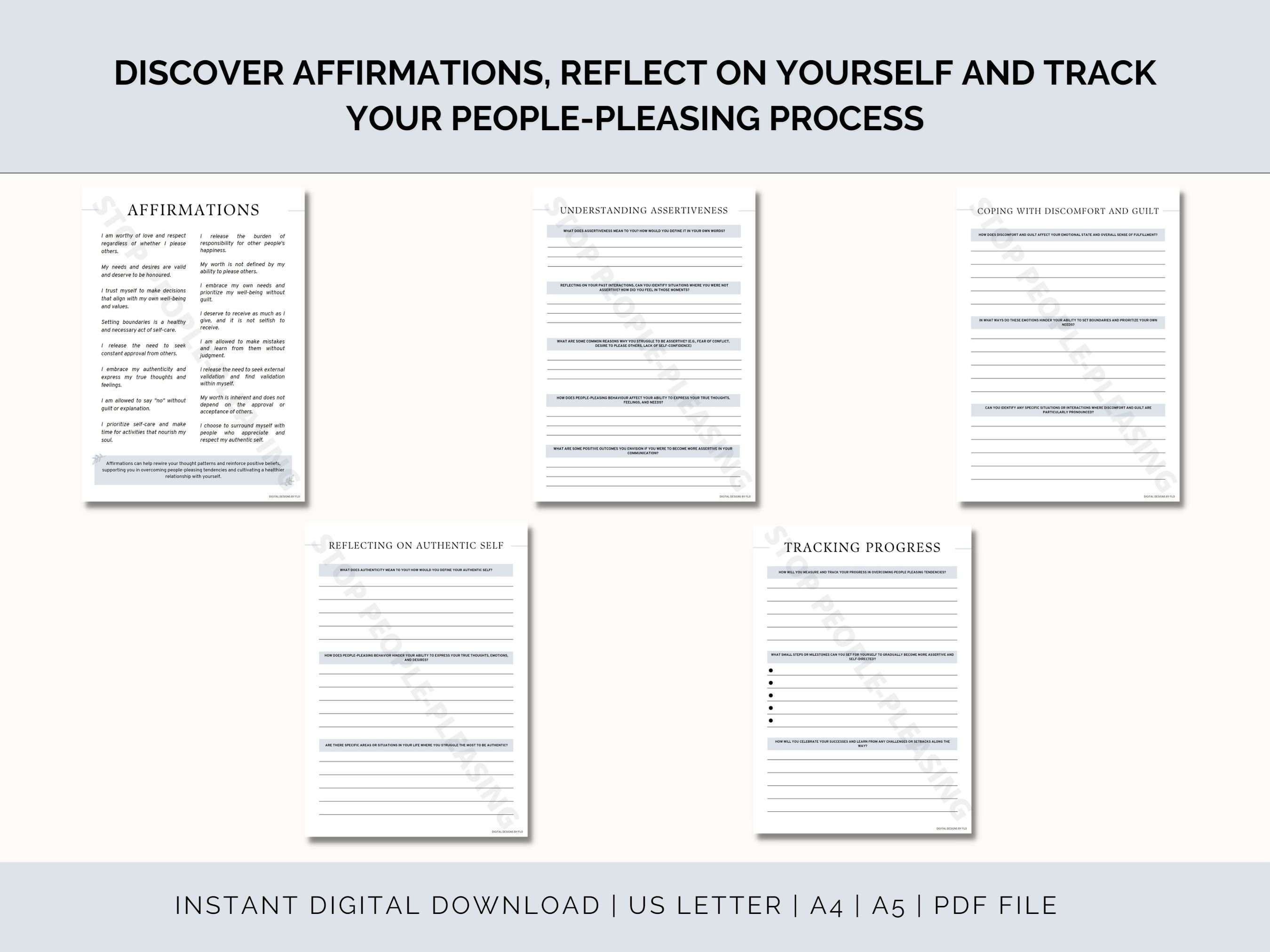 People Pleasing Workbook Printable, Self-love Workbook, Self-awareness ...