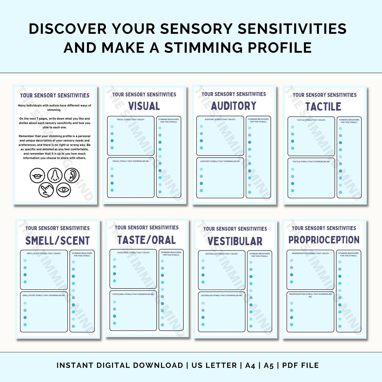 Workbook for Autism, Stimming Worksheets, Autism Journal, Sensory ...
