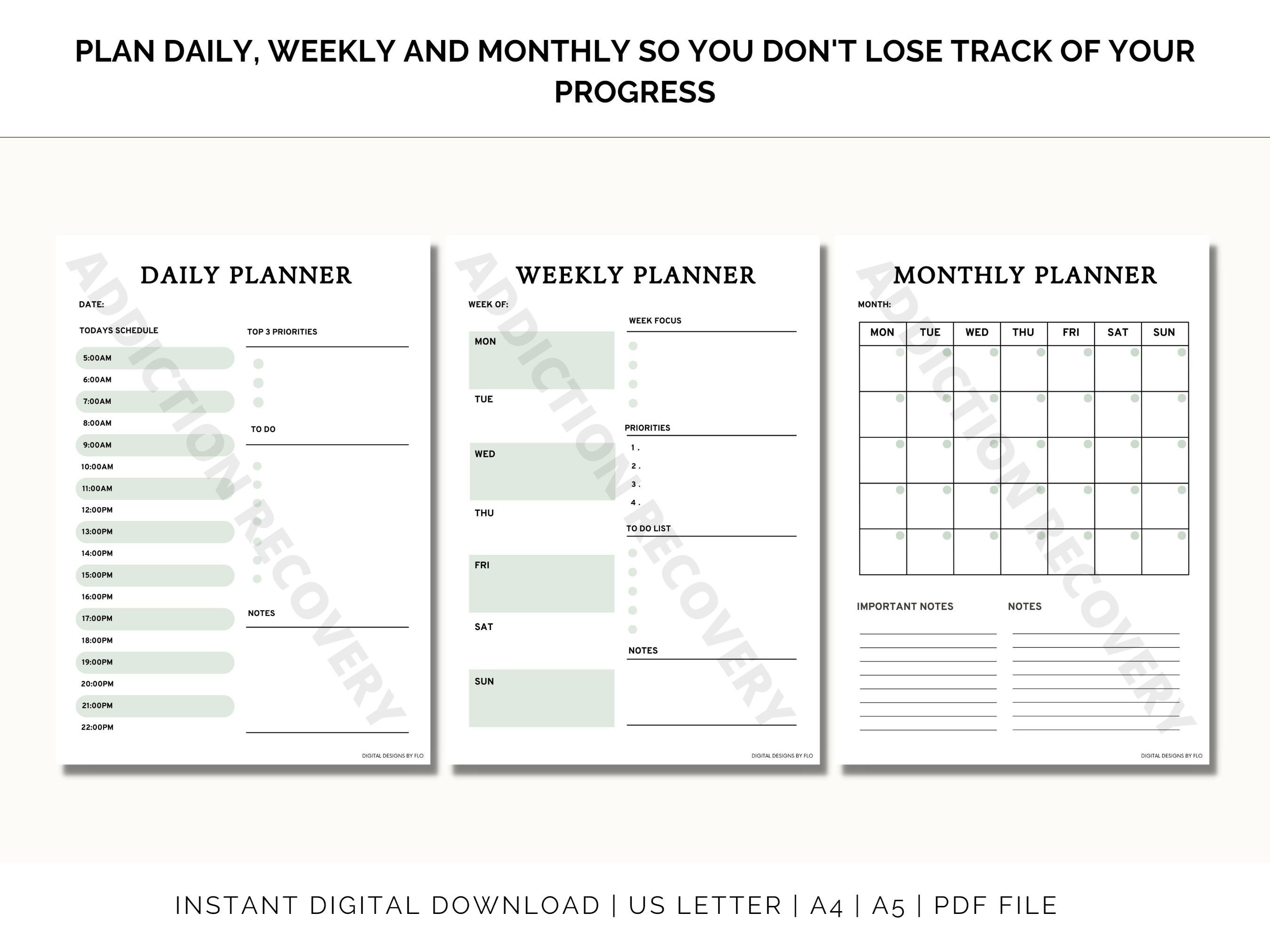 Addiction Recovery Worksheets Printable, Addiction Recovery Journal ...