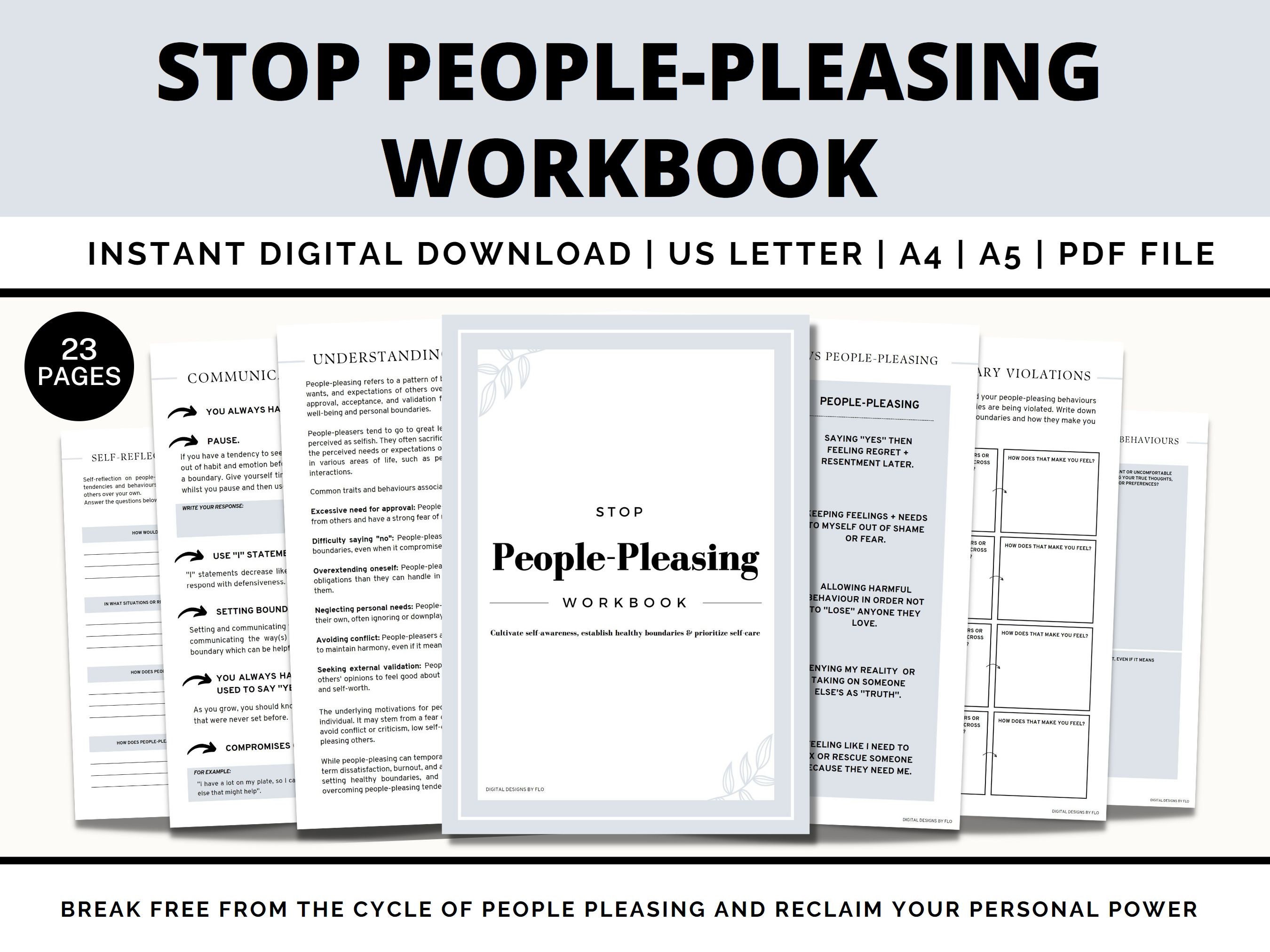 People Pleasing Workbook Printable, Self-love Workbook, Self-awareness ...