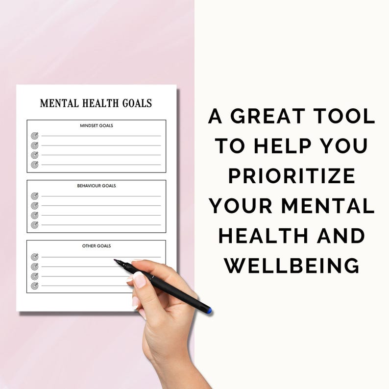 Mental Health Goal Setting, Goal Setting Worksheet, Goal Planner, Goal ...