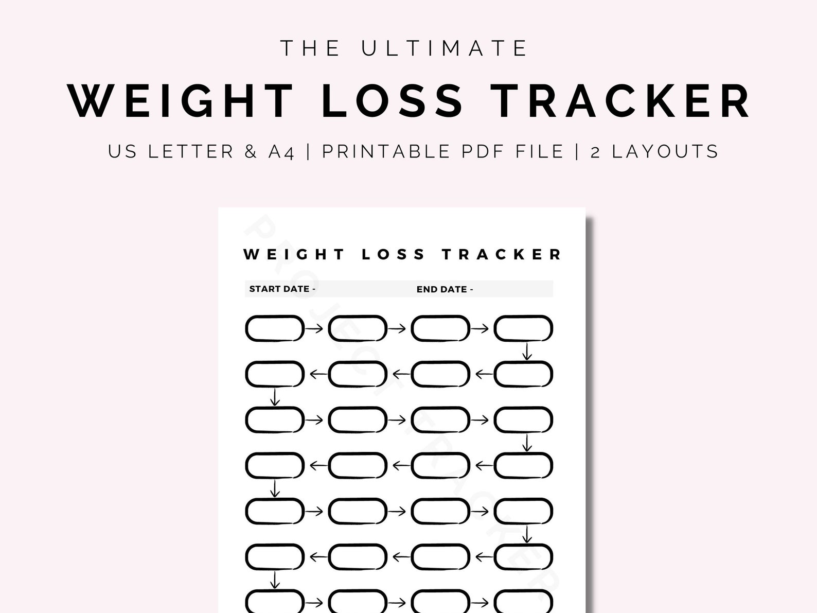 Weight Loss Tracker Printable, Weight Loss Journal, Weight Log, Weight ...