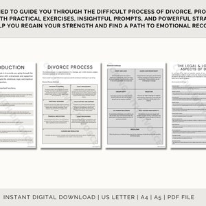 Divorce Therapy Workbook, Coping With Divorce for Adults, Breakup ...