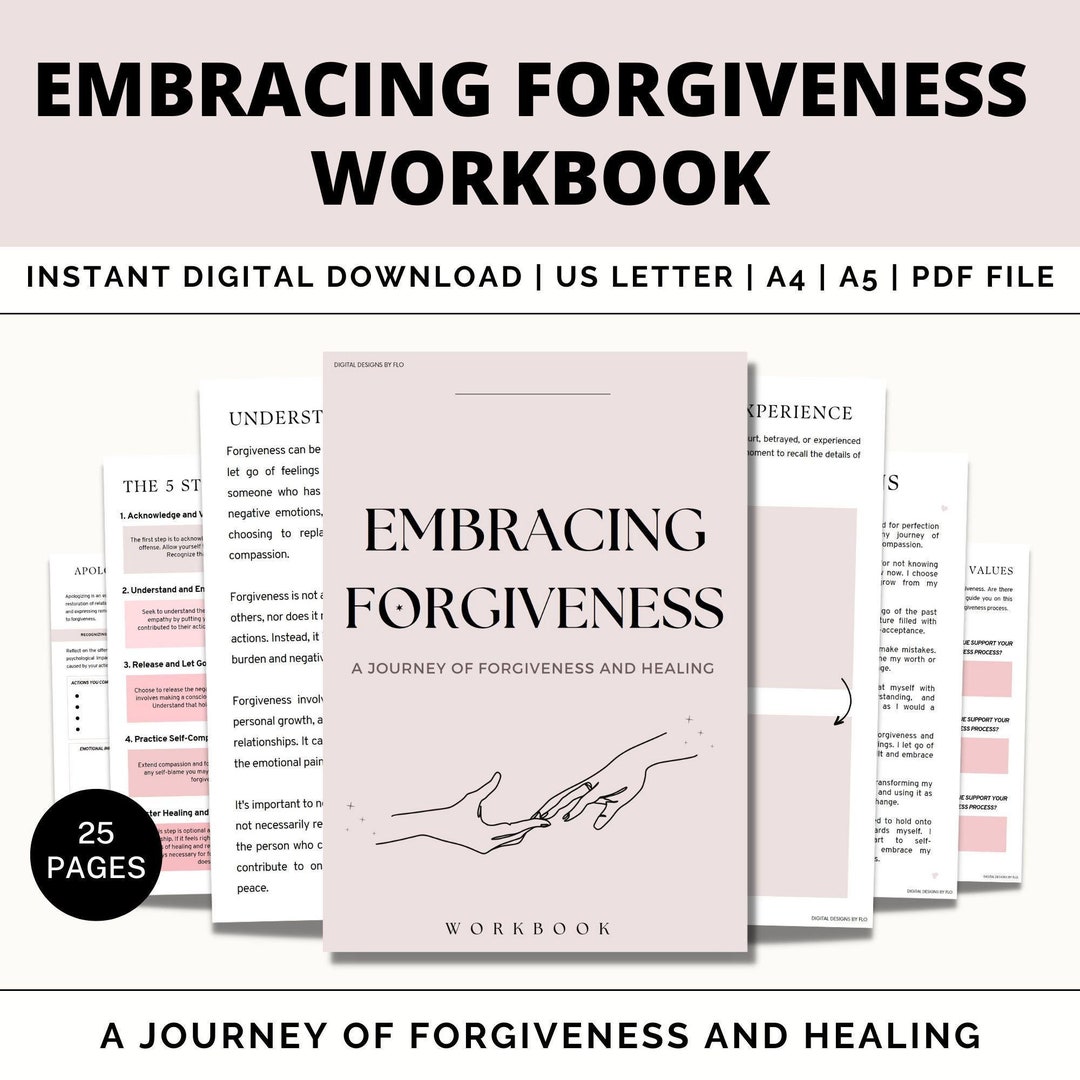 Forgiveness Workbook Printable, Forgiveness Worksheet, Forgiveness ...