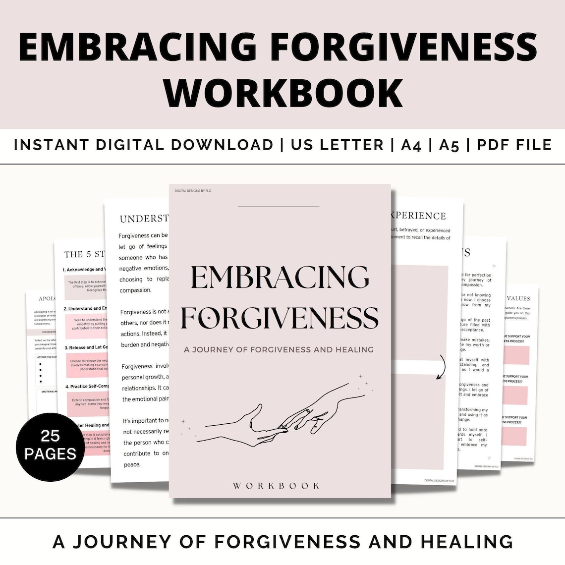 Forgiveness Workbook Printable, Forgiveness Worksheet, Forgiveness ...