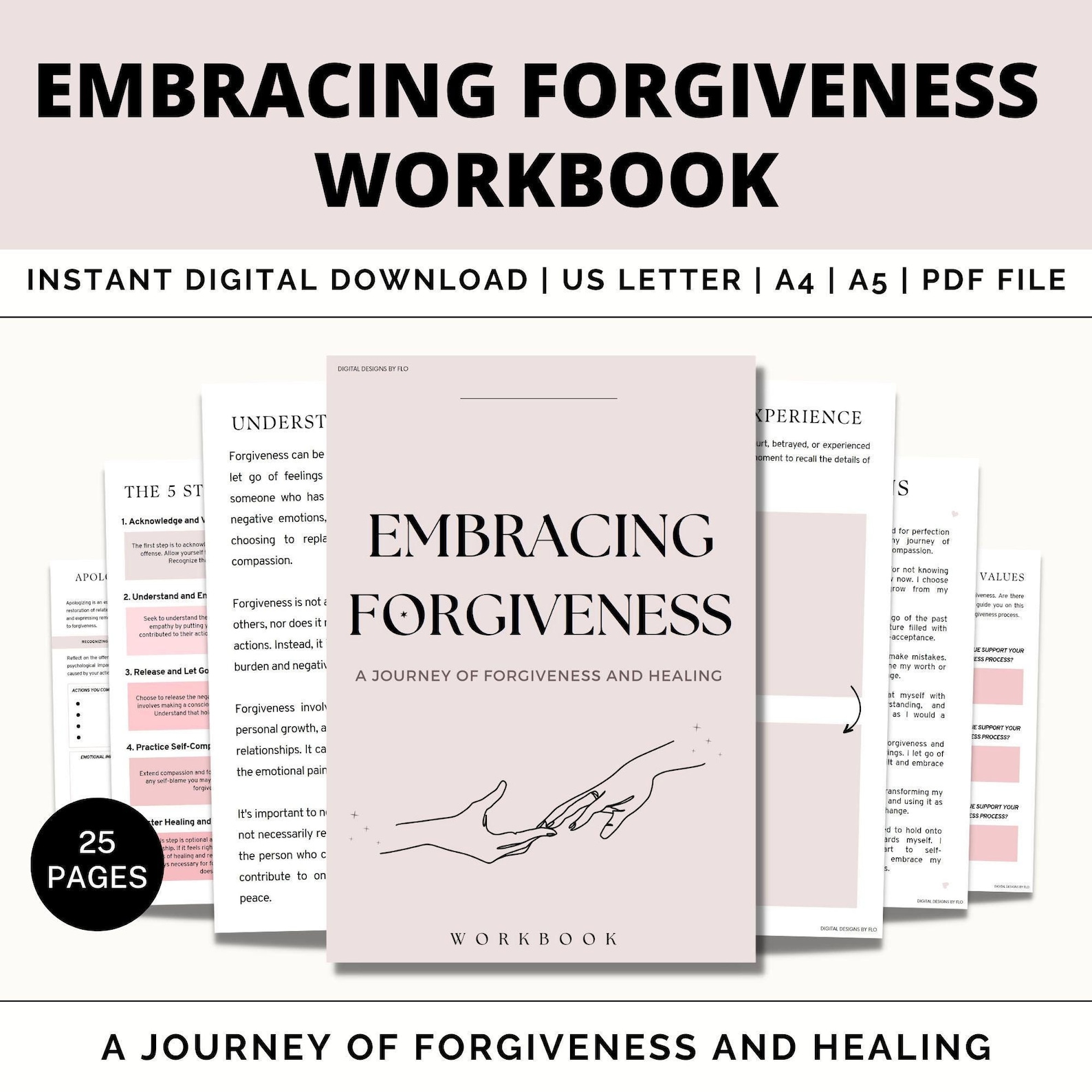 Forgiveness Workbook Printable, Forgiveness Worksheet, Forgiveness ...