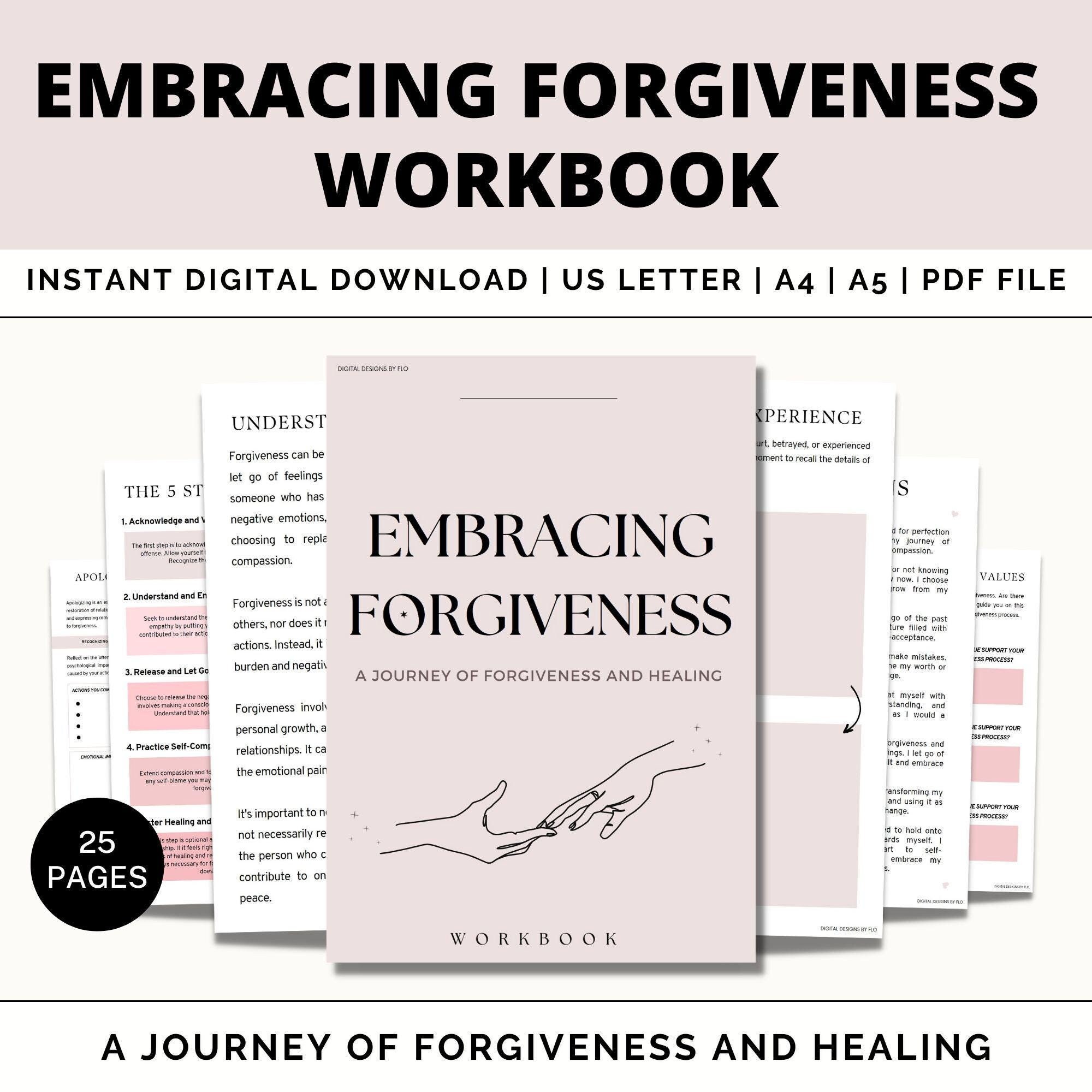 Forgiveness Workbook Printable, Forgiveness Worksheet, Forgiveness ...
