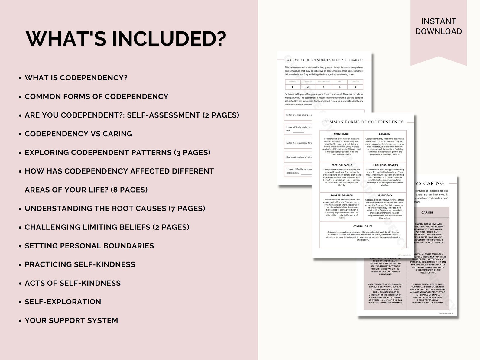 Overcome Codependency Workbook, Codependency Worksheet, Codependency ...