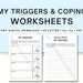 Triggers and Coping Worksheet Printable Trigger Processing Worksheets ...