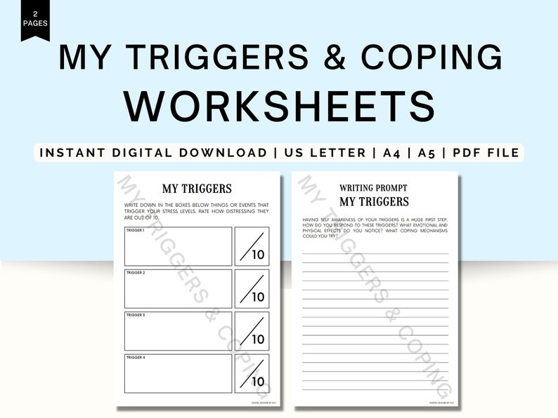 Triggers and Coping Worksheet Printable Trigger Processing Worksheets ... Triggers and Coping Worksheet Printable Trigger Processing Worksheets ...