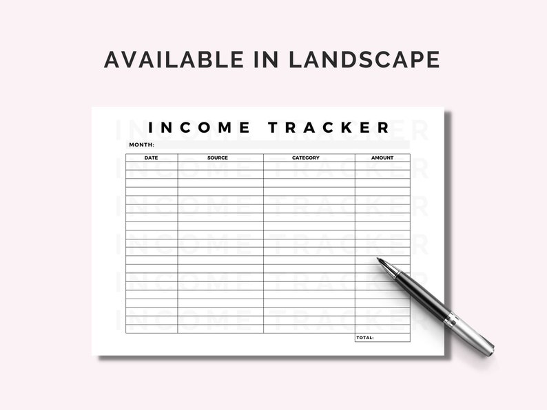Income Tracker Printable Expense Tracker Budget Planner - Etsy