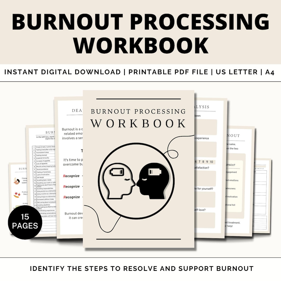 Burnout Journal Printable, Burnout Workbook, Stress Management, Burnout ...
