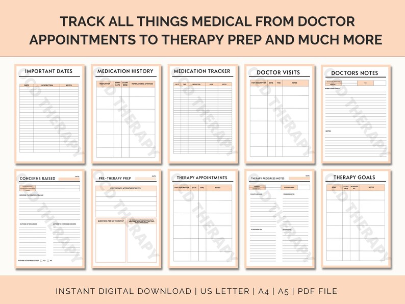OCD Workbook OCD Therapy Planner Printable Obsessive - Etsy