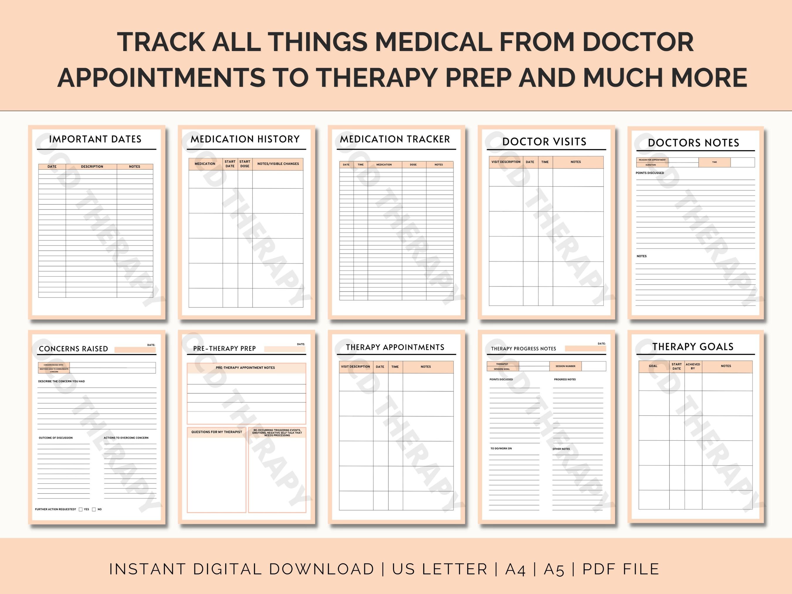 OCD Workbook, OCD Therapy Planner Printable, Obsessive Compulsive ...