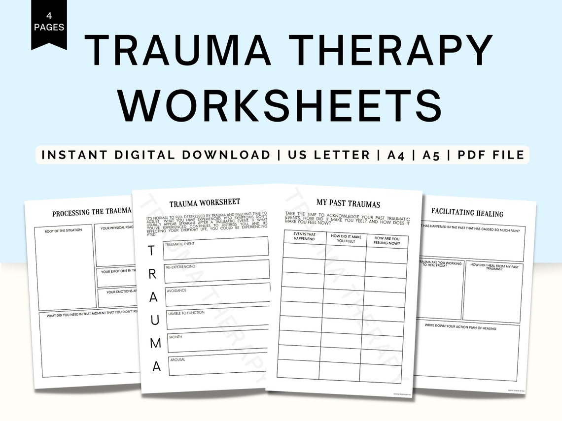 Trauma Therapy Worksheets, Trauma Workbook, Trauma Therapy, Trauma ...