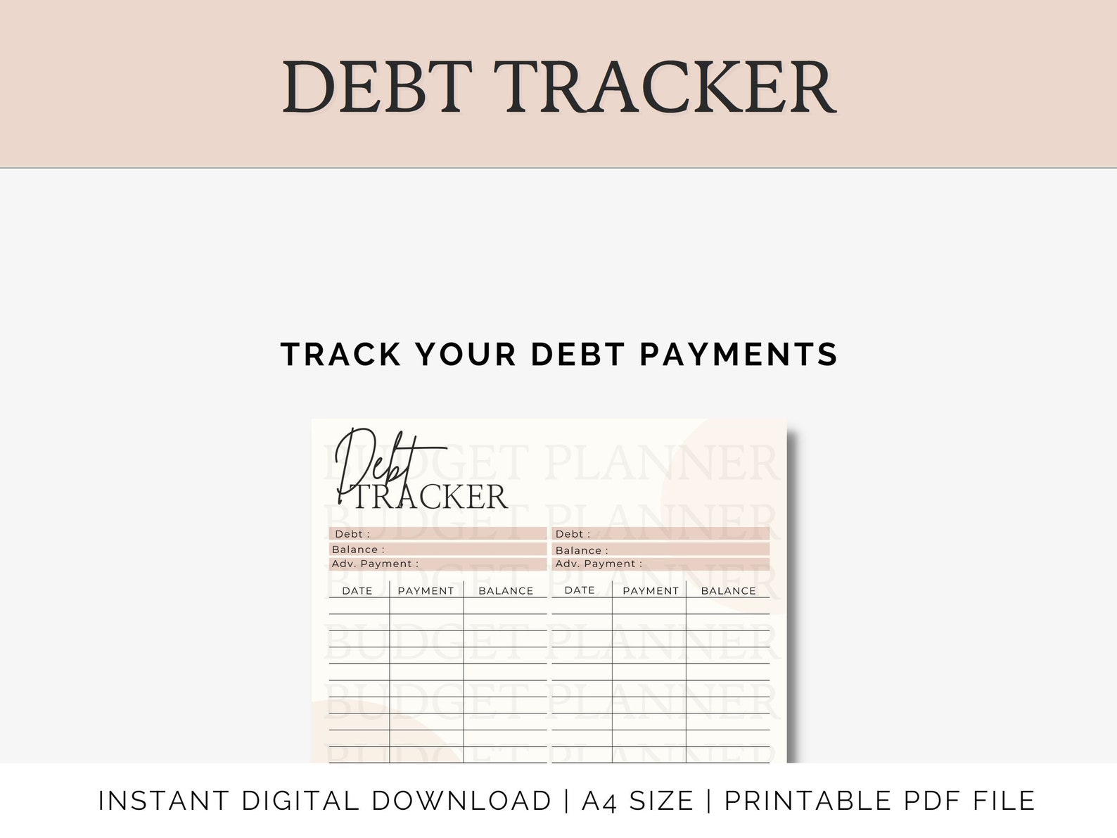 Budget Planner Printable, Finance Tracker, Printable Budget, Financial ...