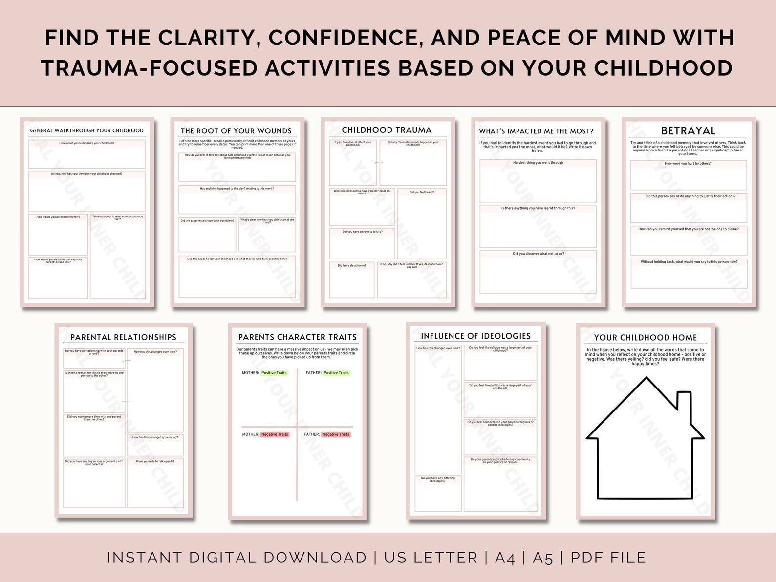 Inner Child Workbook Printable, Inner Child Healing, Therapy Resources ...