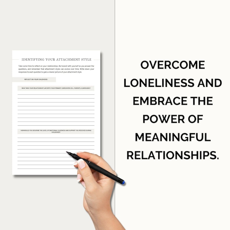 Overcome Loneliness Workbook Printable, Dealing With Loneliness, People ...