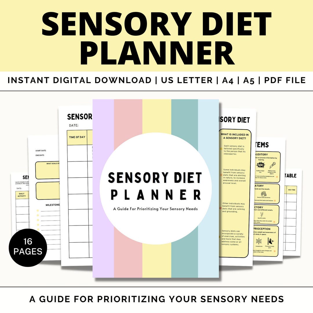 Sensory Diet Planner for Autism, ADHD, Sensory Processing Disorder ...