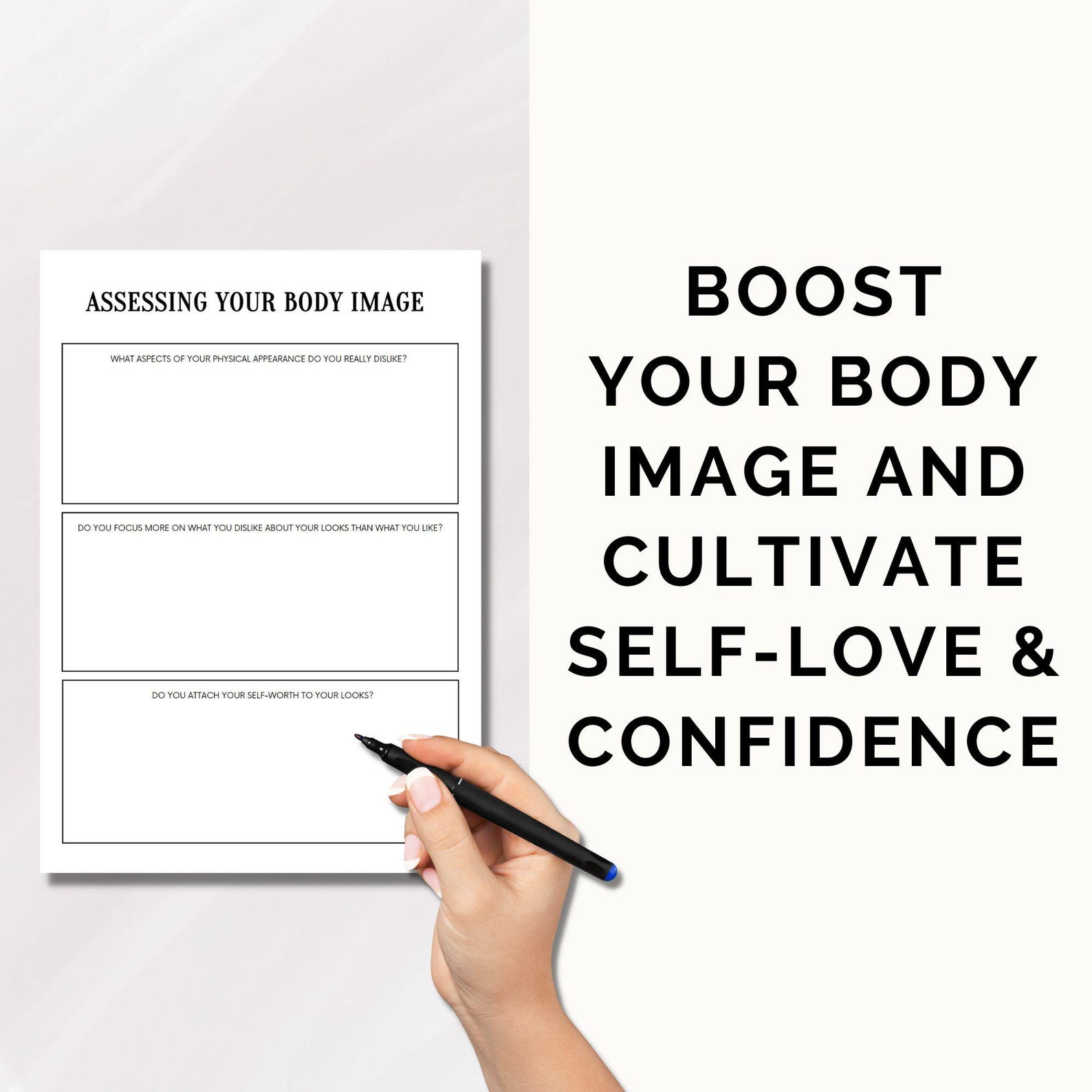 Body Image Worksheets, Body Positivity Workbook, Therapy Worksheet ...