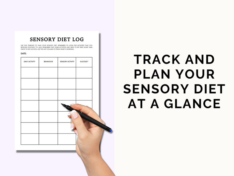 Sensory Diet Planner for Autism, ADHD, Sensory Processing Disorder ...