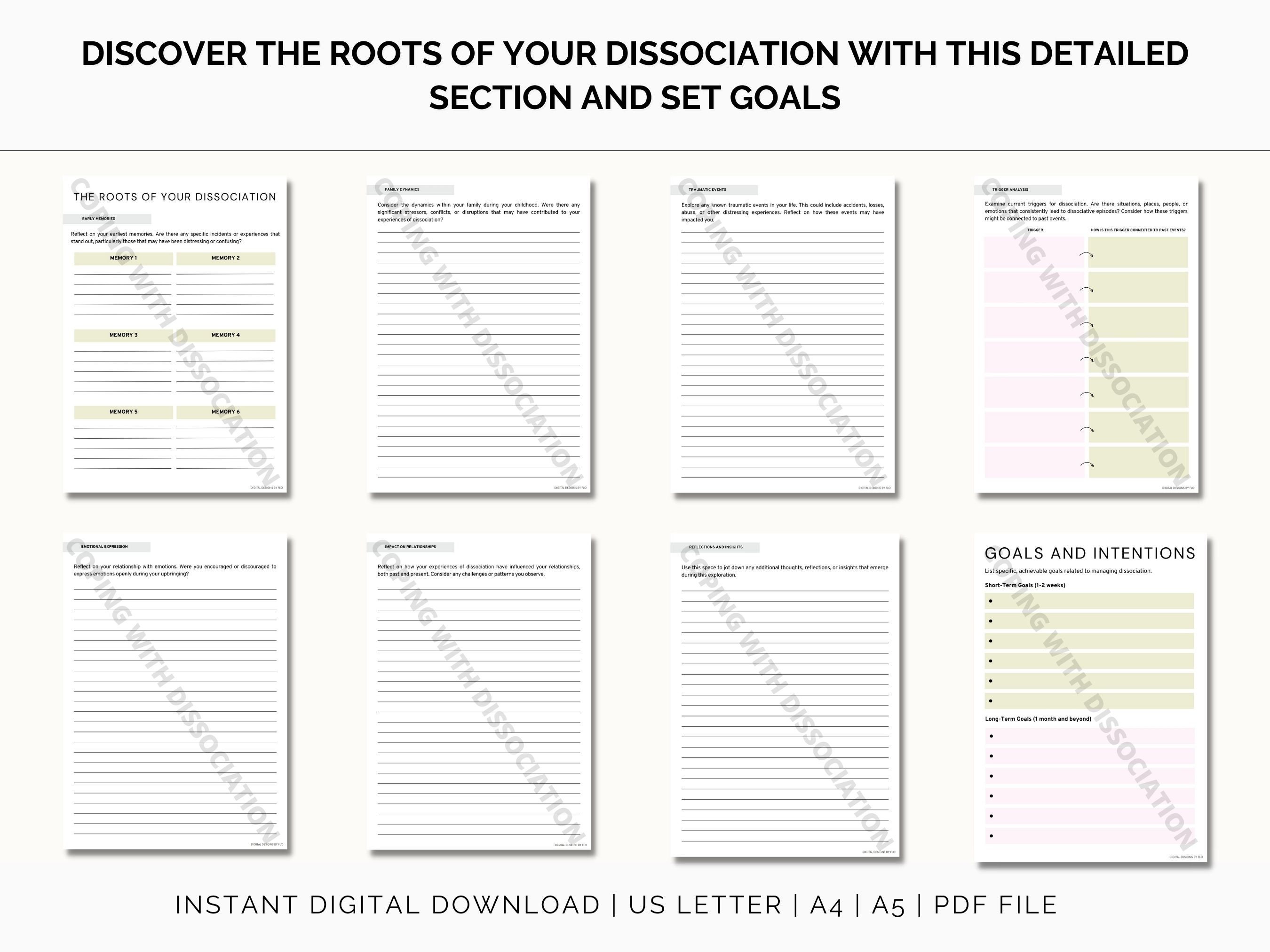 Printable Dissociation Journal, Dissociative Disorders, Trauma Therapy ...