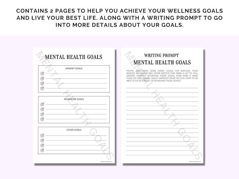 Mental Health Goal Setting, Goal Setting Worksheet, Goal Planner, Goal ...