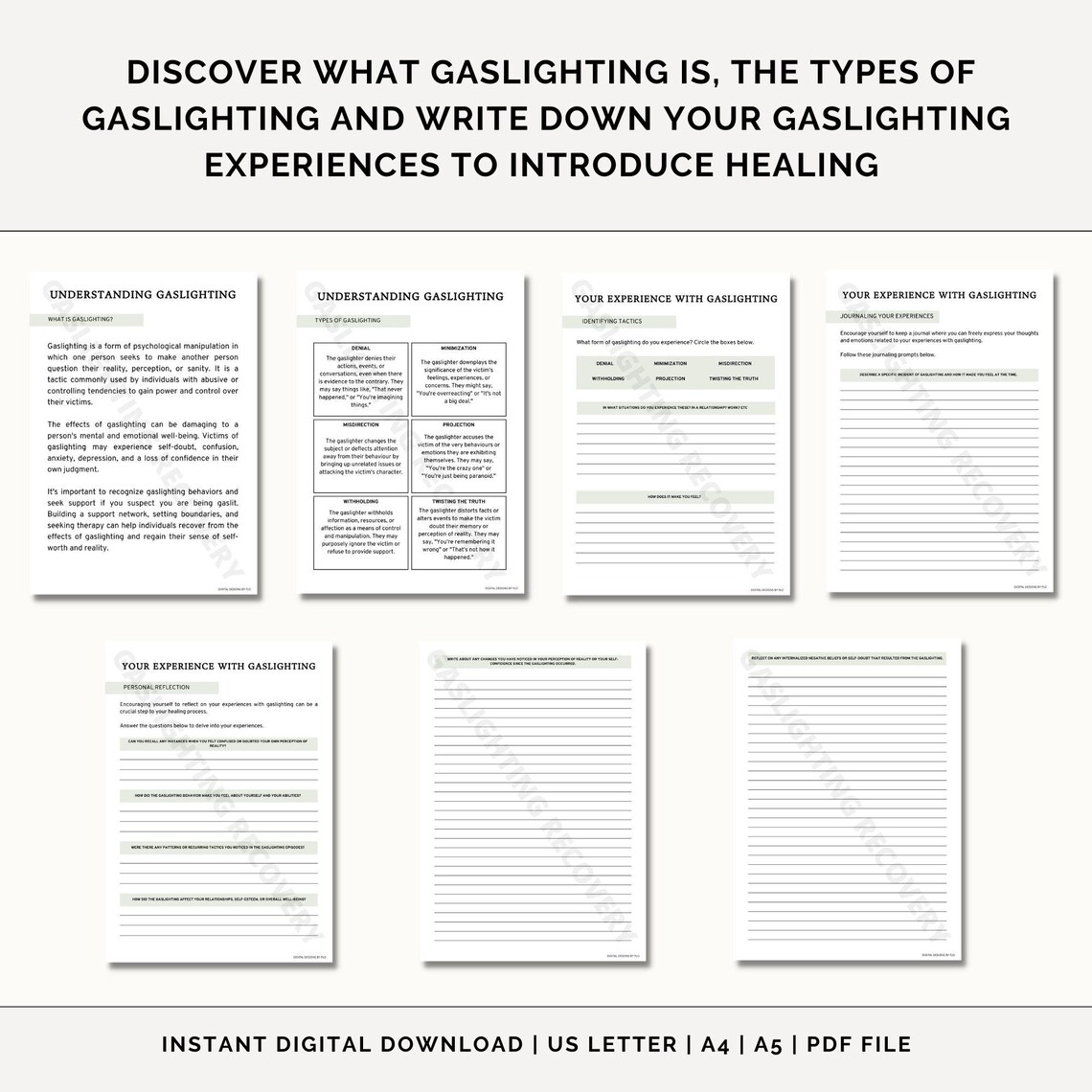 Gaslighting Recovery Workbook, Setting Boundaries, Boundaries Journal ...