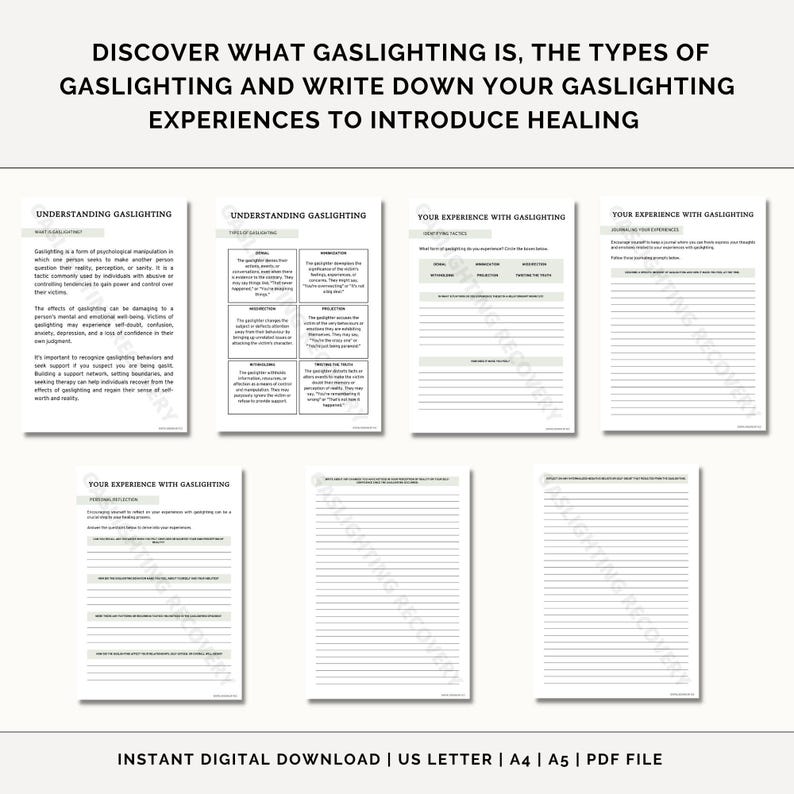 Gaslighting Recovery Workbook, Setting Boundaries, Boundaries Journal ...