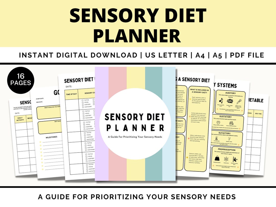 Sensory Diet Planner for Autism, ADHD, Sensory Processing Disorder ...