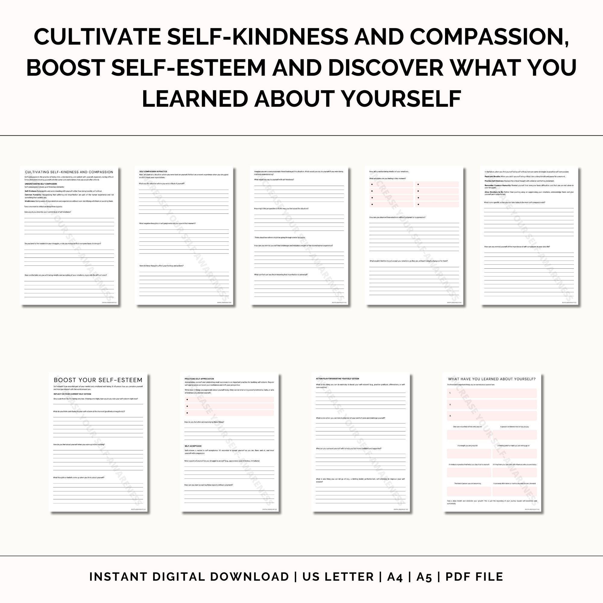 Self Awareness Worksheets, Identity Workbook, Emotional Intelligence ...
