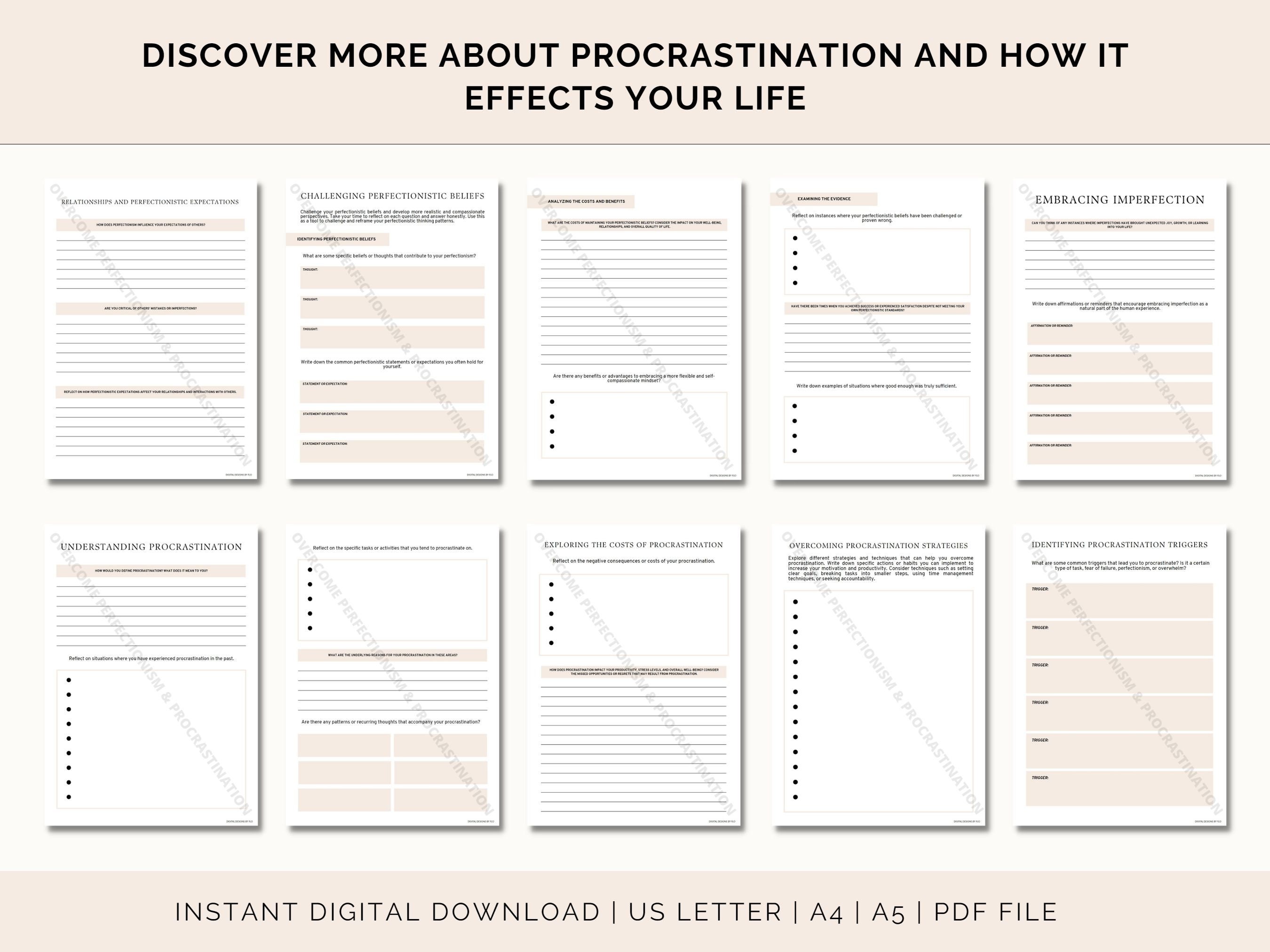Perfectionism and Procrastination Workbook, Manage Your Perfectionism ...