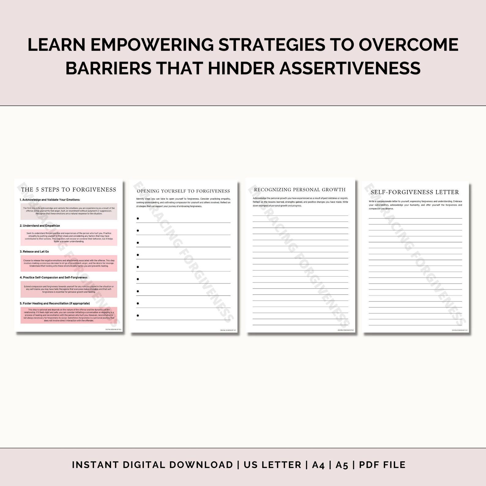 Forgiveness Workbook Printable, Forgiveness Worksheet, Forgiveness ...