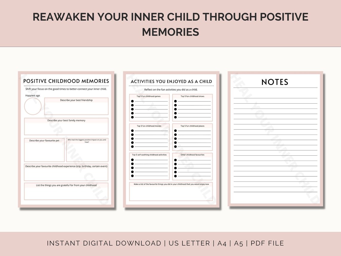 Inner Child Workbook Printable, Inner Child Healing, Therapy Resources ...