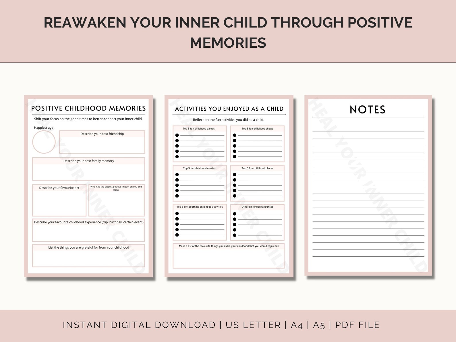 Inner Child Workbook Printable, Inner Child Healing, Therapy Resources ...