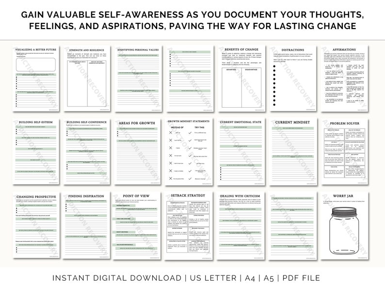 Addiction Recovery Worksheets Printable, Addiction Recovery Journal ... Addiction Recovery Worksheets Printable, Addiction Recovery Journal ...